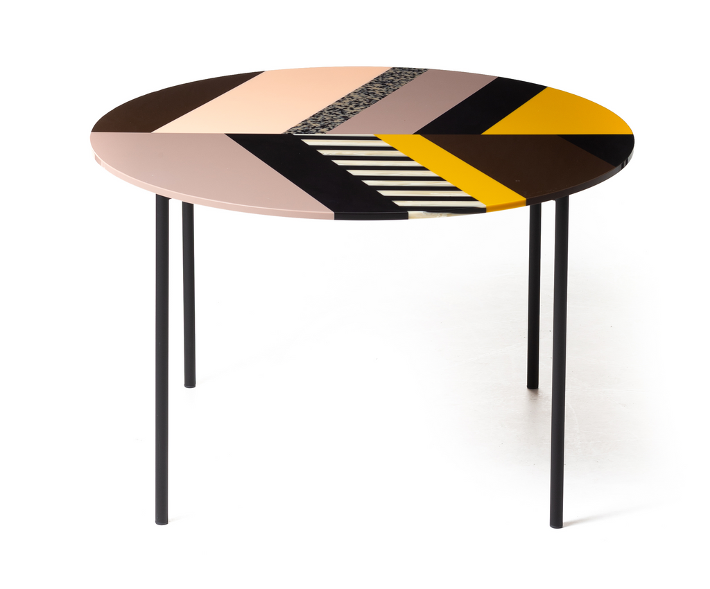 Fishbone round coffee table Ø 95